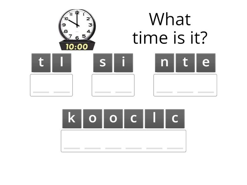 Material : Telling the time - Anagram