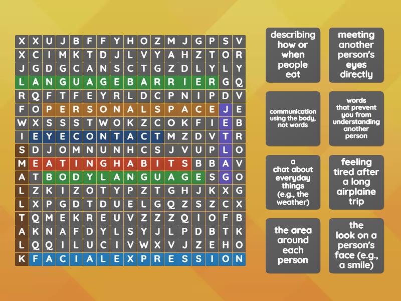 Vocabulary U5 Lesson B word search - Wordsearch