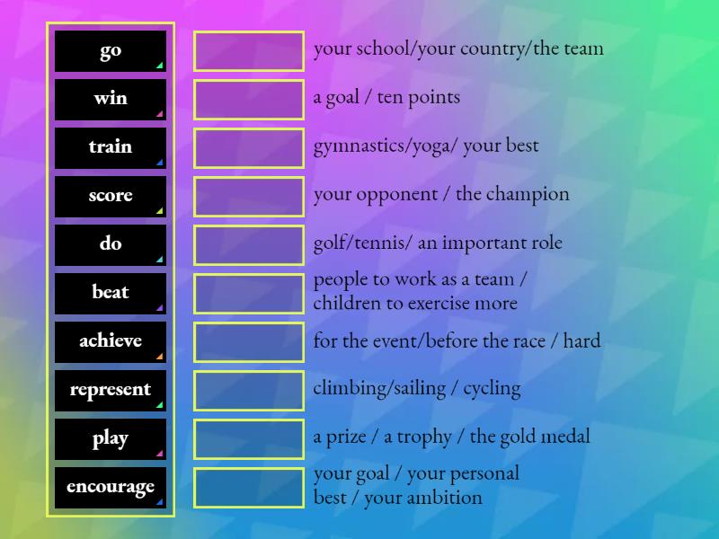 Unit 3 - Sport Collocations - Match up