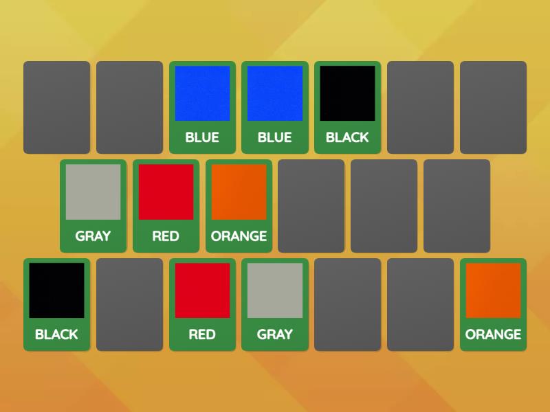Colors - Memory Game - Matching pairs