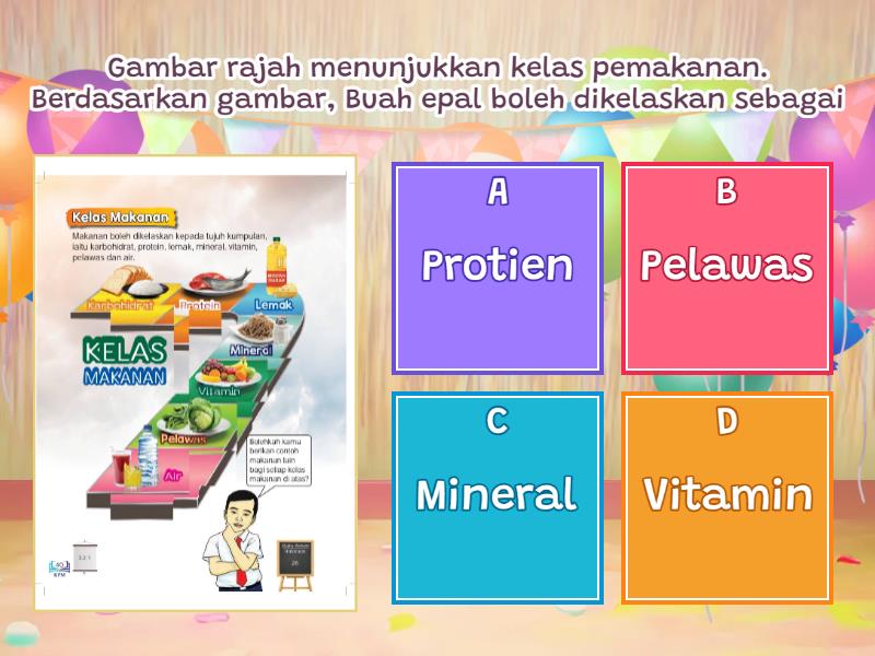 Kelas Pemakanan Sains Tahun 3 Quiz