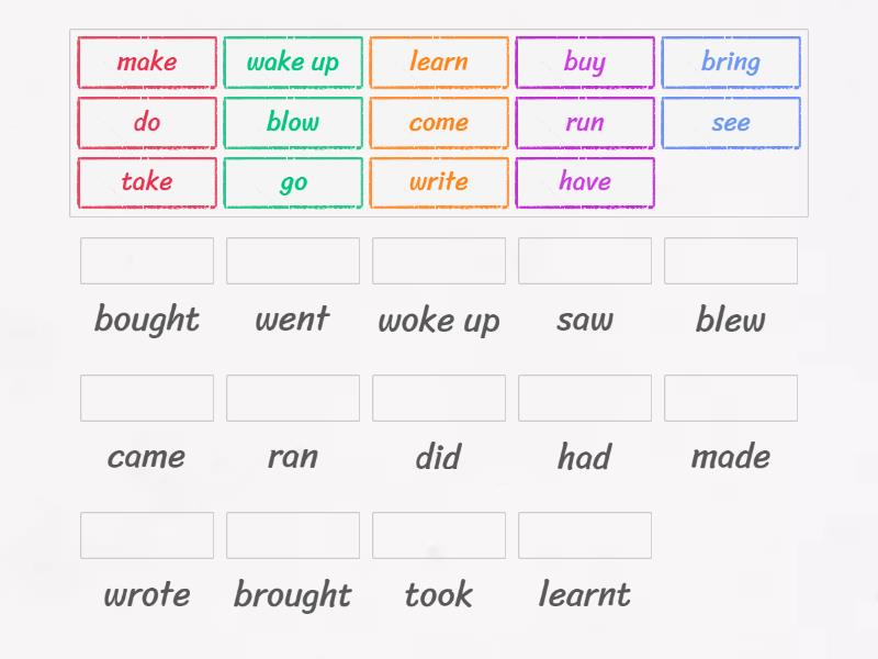 irregular verbs - Match up