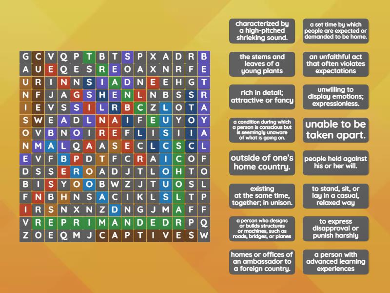 OCR U3L4 Word Search - Wordsearch
