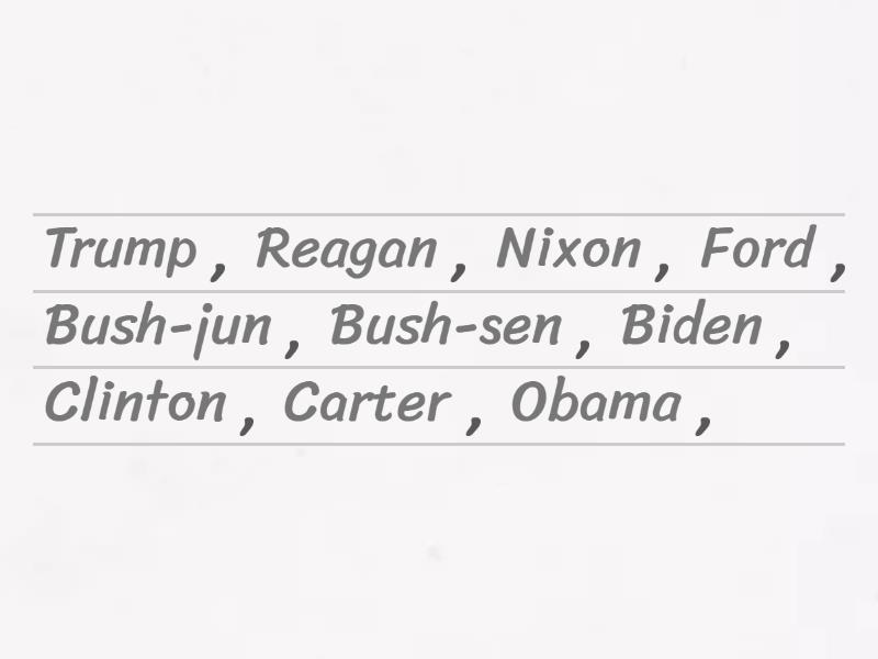 WPK - US Presidents in chronlogical order 1969-today - Unjumble