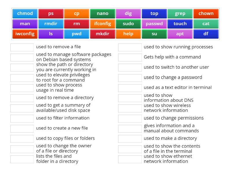 Linux Commands - Une las parejas