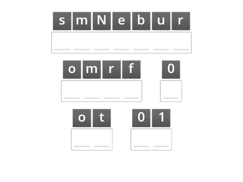 vocabulary of numbers - Anagram