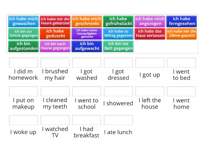 HT 5 daily routine past tense - Match up