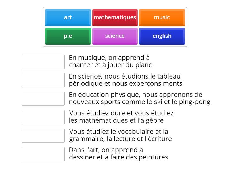 ict and french project - Match up