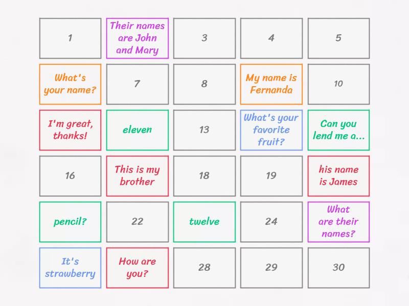 Memory Game B1 - Matching pairs