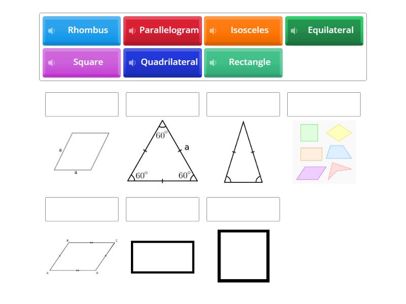 DAVID : Types of Triangles and Quadrilaterals - Match up