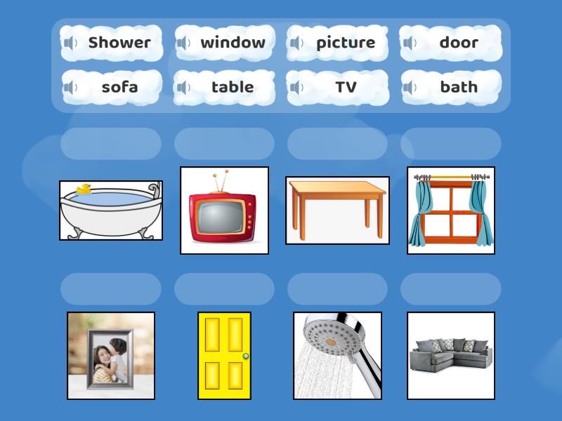Items in a house - matching game - Match up