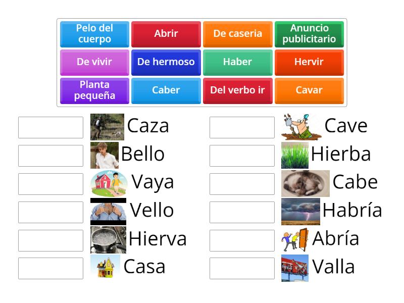 Juegos de palabras homofonas - Match up