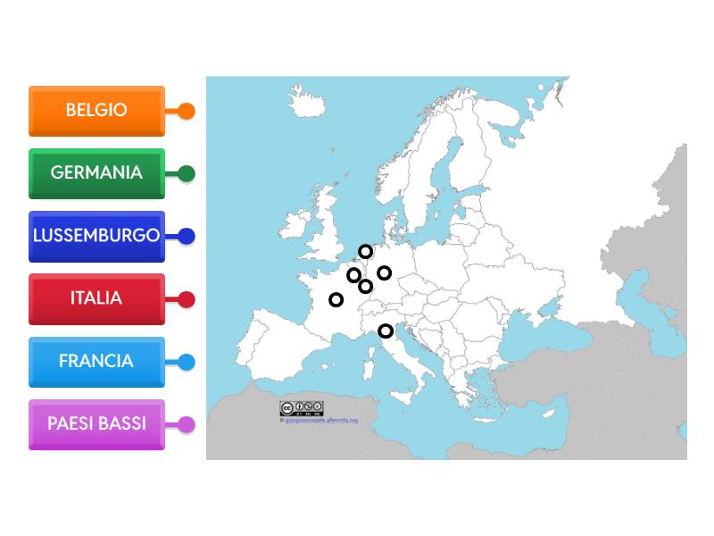 UNIONE EUROPEA: STATI FONDATORI - Labelled diagram