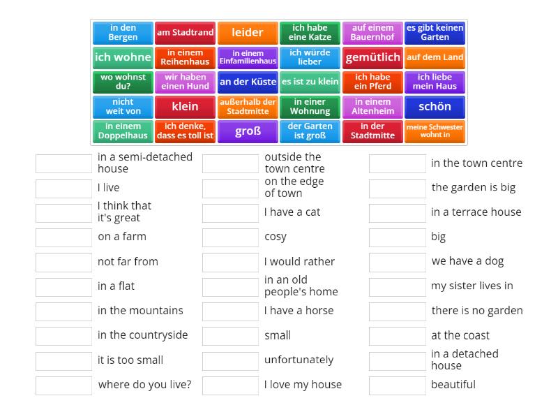 Home Intro Vocab - Match up