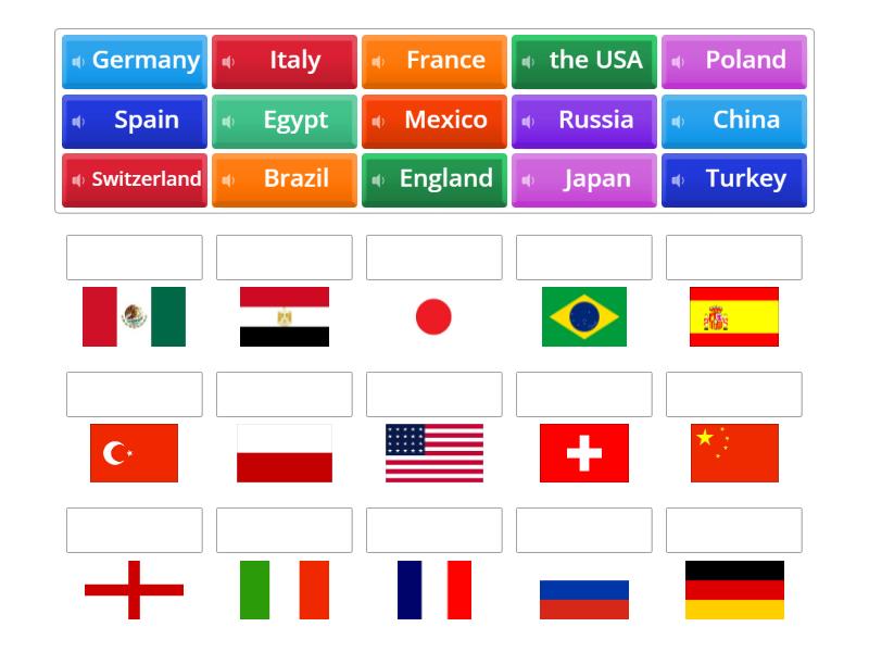 English File Beginner 1B countries - Match up