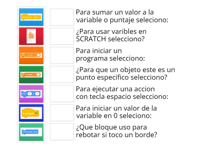 Scratch Usando variables - Match up