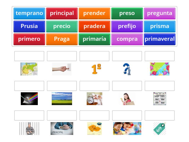 palabras con pr - Match up
