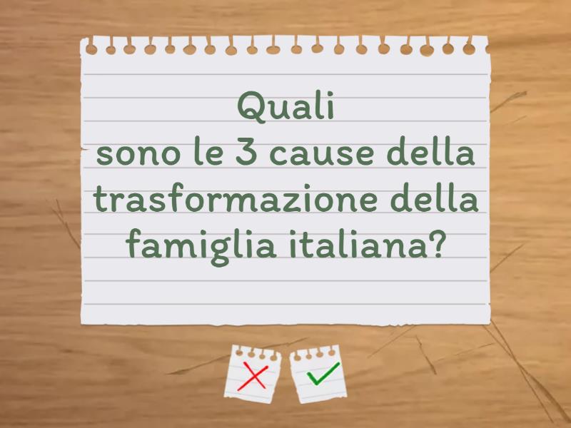 La Famiglia Italiana Oggi: Domande - Flash cards