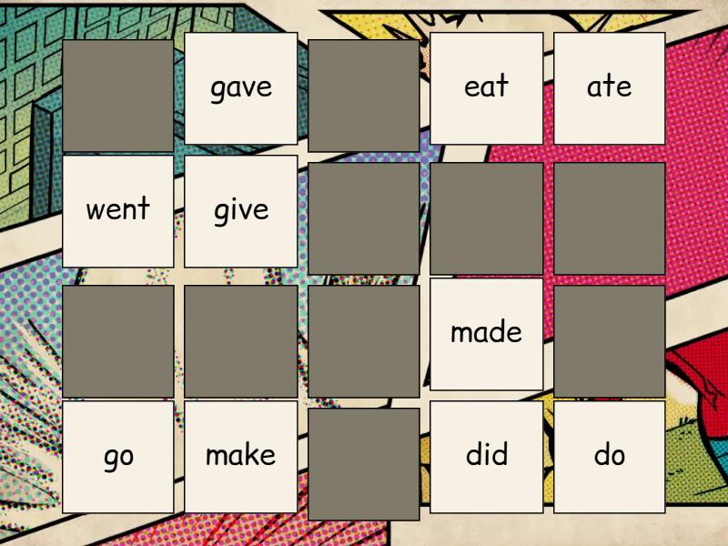 Starters - verbs in the past regular and irregular - Parejas
