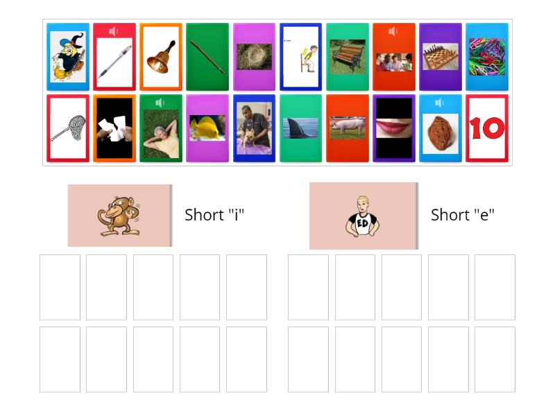 Picture Sort - Short i and Short e - Group sort