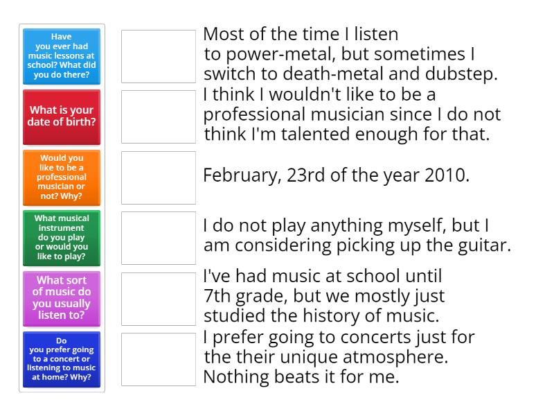 OGE questions - Match up