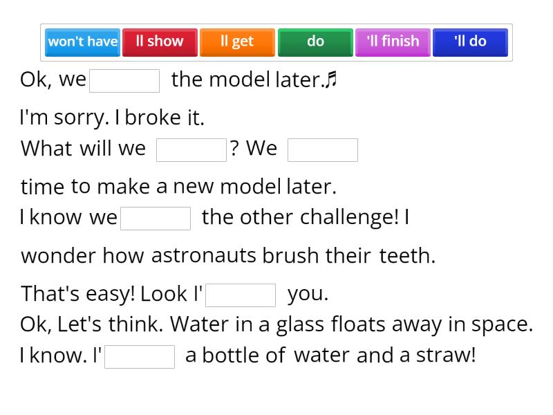 Unit 3 Comic - Complete the sentence