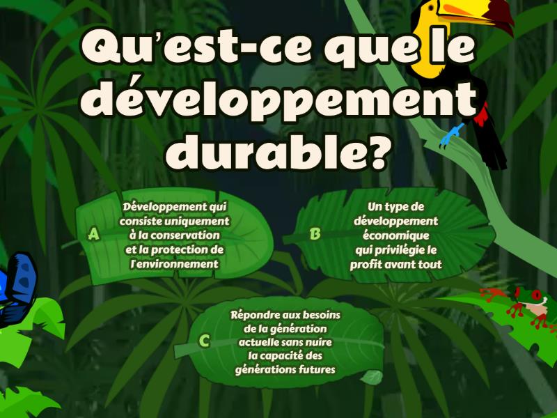 développement durable quizz - Cuestionario