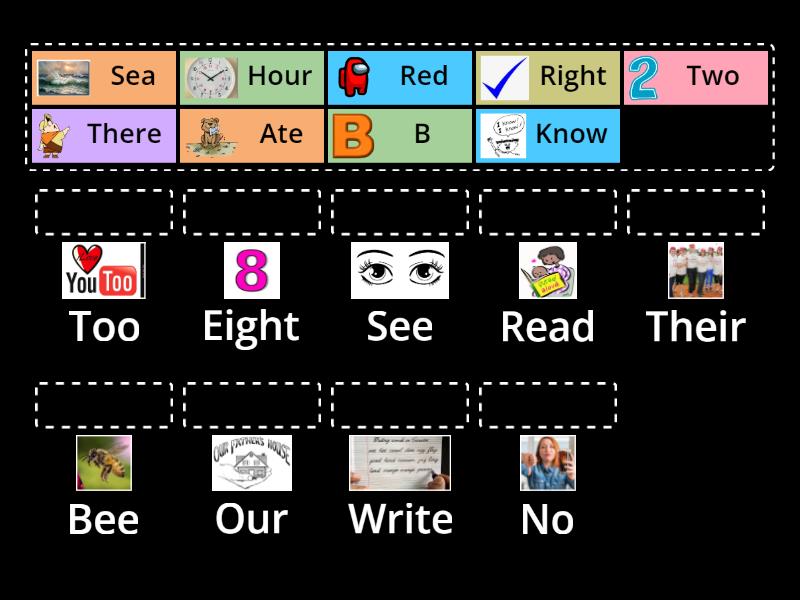 Homophones - Match up