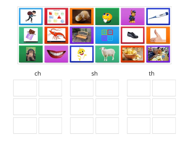 Digraph Sort: sh, ch, th - Group sort