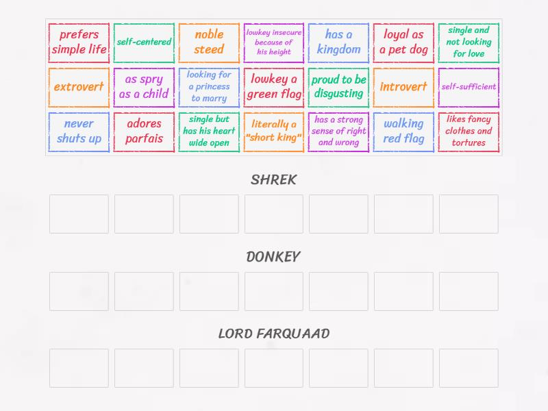 SHREK 1 - Group sort