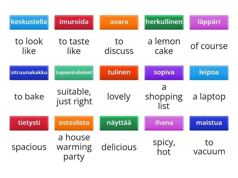 Yhdistä parit. - Match up