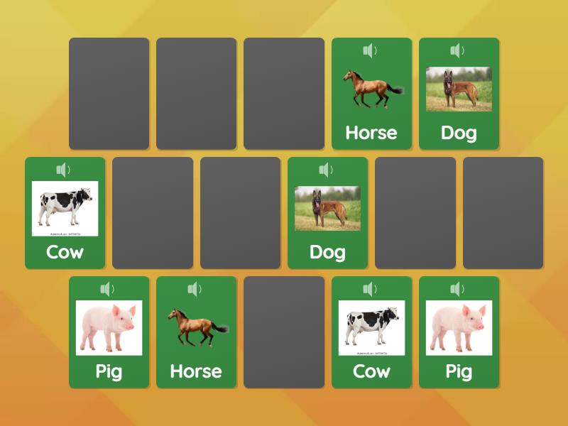 Farm animals pairs - Matching pairs
