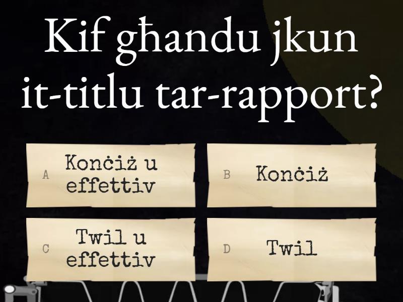 Kitba ta' rapport - Cuestionario