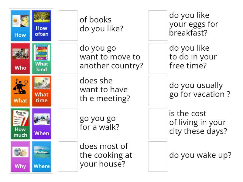 Present Simple- WH-questions - Match up