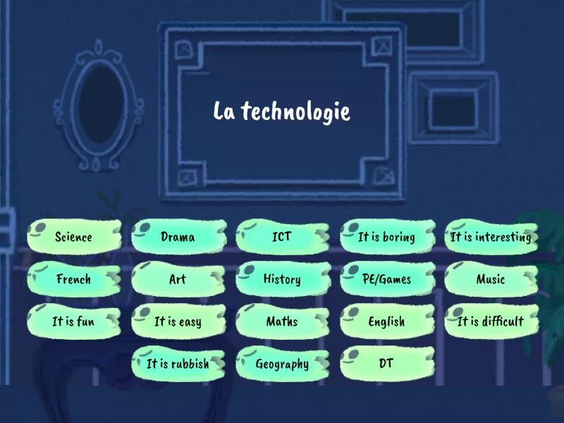 School Subjects - French - Find the match