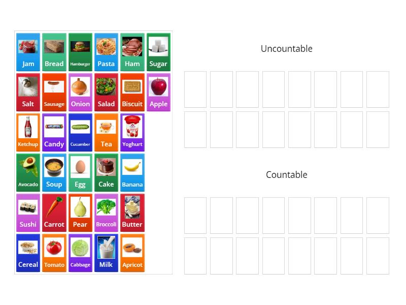 Countable/uncountable - Group sort