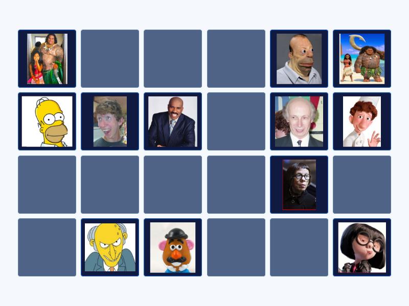 People who look like cartoon characters - Find the match - Matching pairs