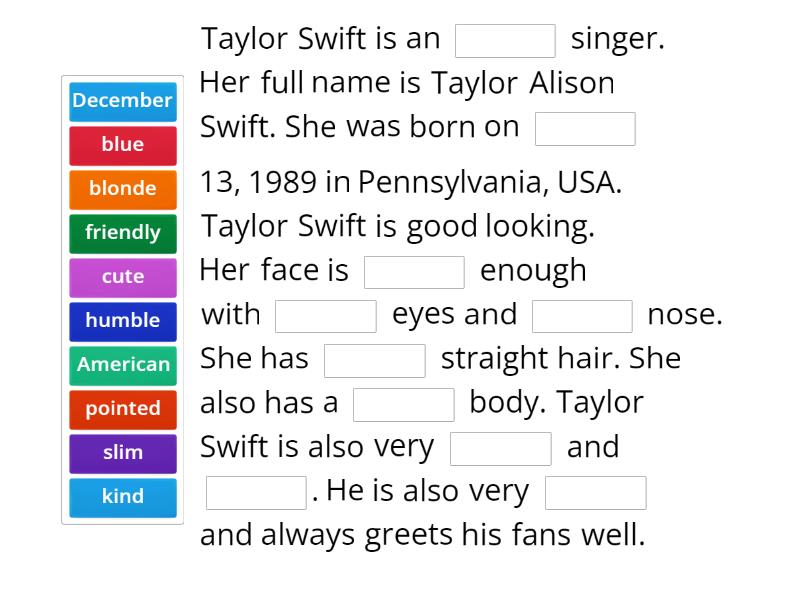 Taylor Swift - Complete the sentence