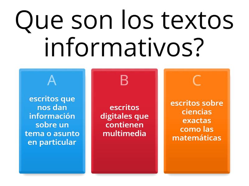TEXTOS INFORMATIVOS - Quiz