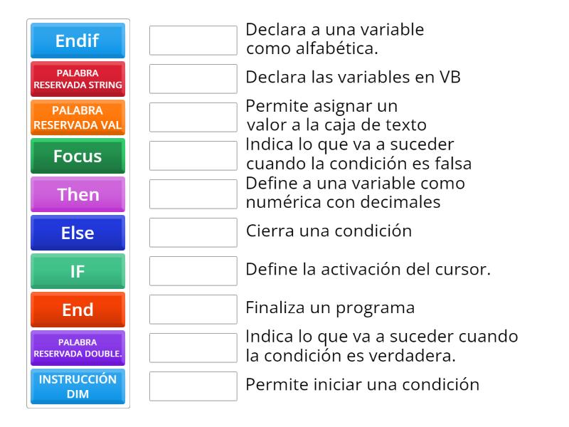 CODIFICACIÓN EN VISUAL BASIC - Match up