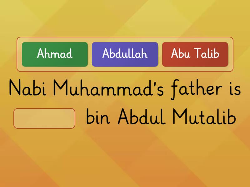 About My Prophet Muhammad - Complete the sentence