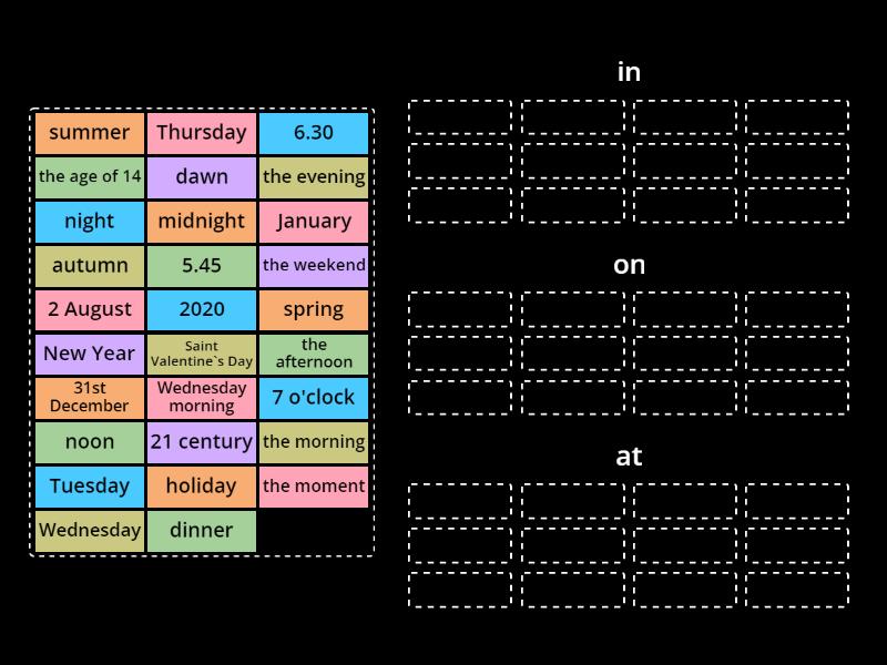 Preposition of time sorting - Group sort