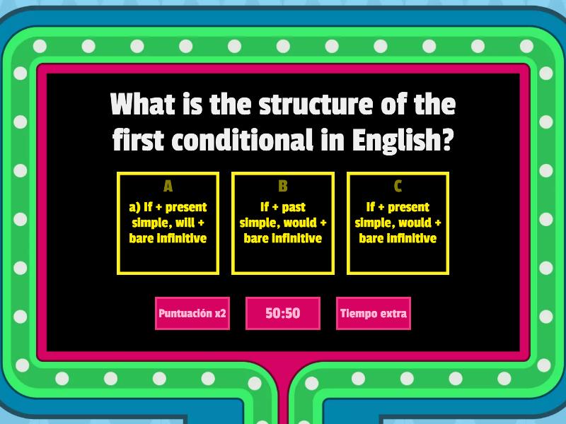 Conditionals - Gameshow quiz