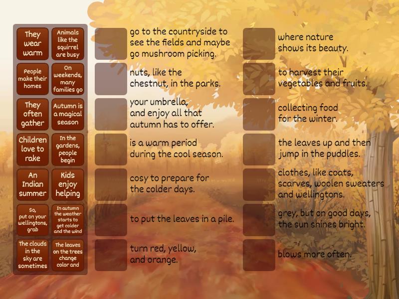 Autumn - split sentences - Match up