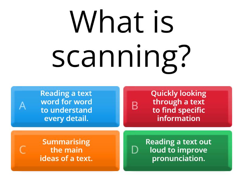 Scanning - Quiz