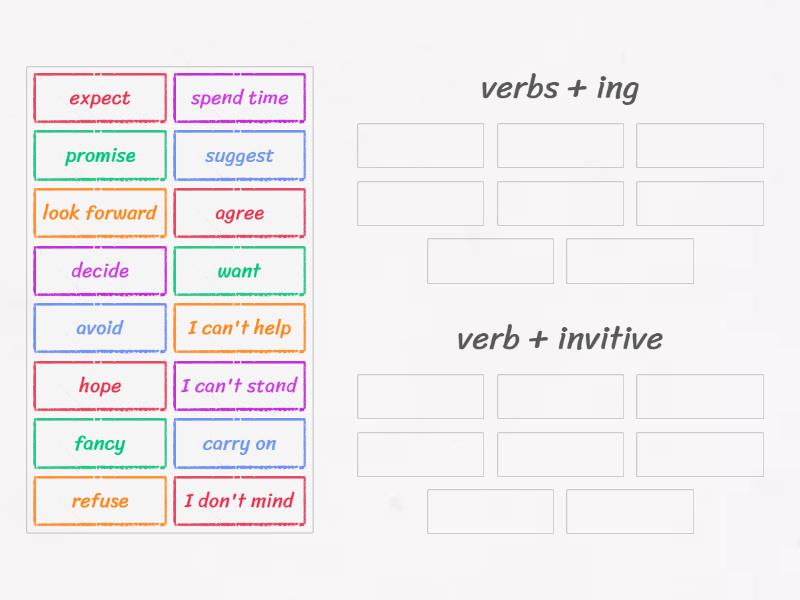 verbs - Group sort