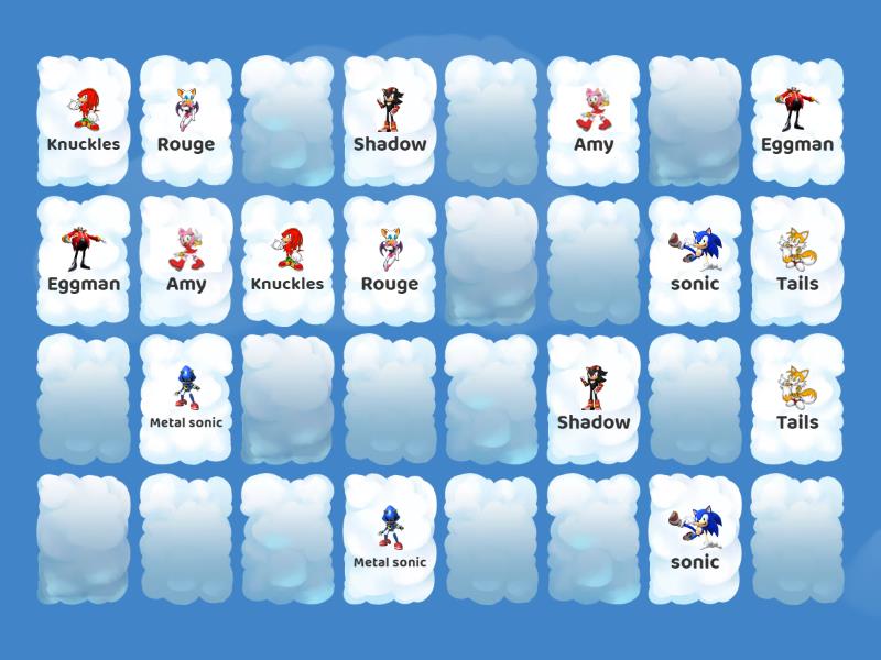 Memorice personajes Sonic - Matching pairs
