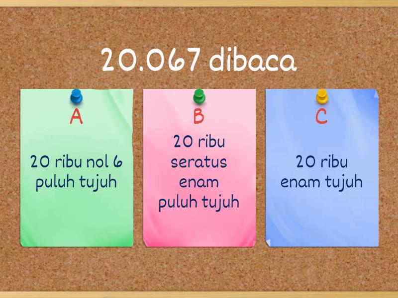 Nilai tempat angka - Quiz