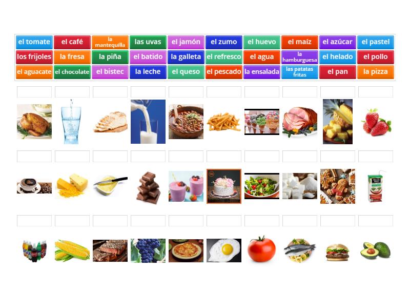 La comida - Une las parejas