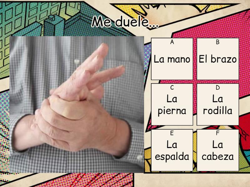 Me duele + body part - Quiz
